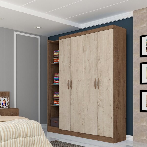 Guarda Roupa Casal 4 Portas 2 Gavetas Modulo Canto Parana Atualle ...