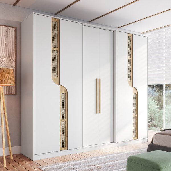 Guarda Roupa Casal 6 Portas 4 Gavetas Apolo Branco Ártico | Leroy Merlin