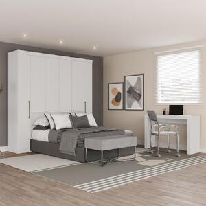 Guarda Roupa Casal 6 Portas Com Escrivaninha Vega Branco | Leroy Merlin