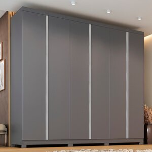 Guarda-roupa Casal 6 Portas Com Pés Monte Carlo Yescasa Onix | Leroy Merlin