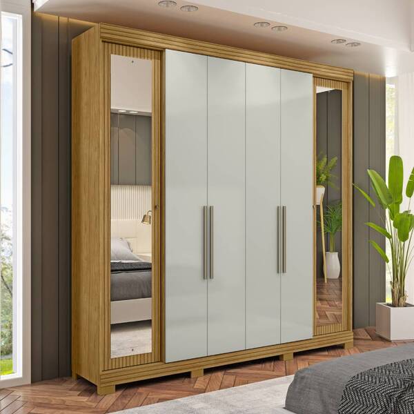 Guarda-roupa Casal 6 Portas De Abrir Com Espelho E 2 Gavetas Bogotá ...