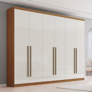 Guarda-roupa Casal 6 Portas E 3 Gavetas New Jade Off White/cinamomo ...