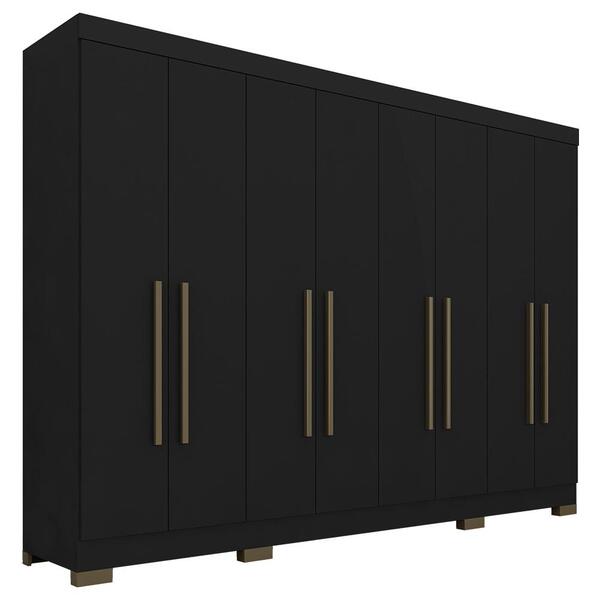Guarda Roupa Casal 8 Portas 2 Gav Natasha Preto Fosco - Móveis ...
