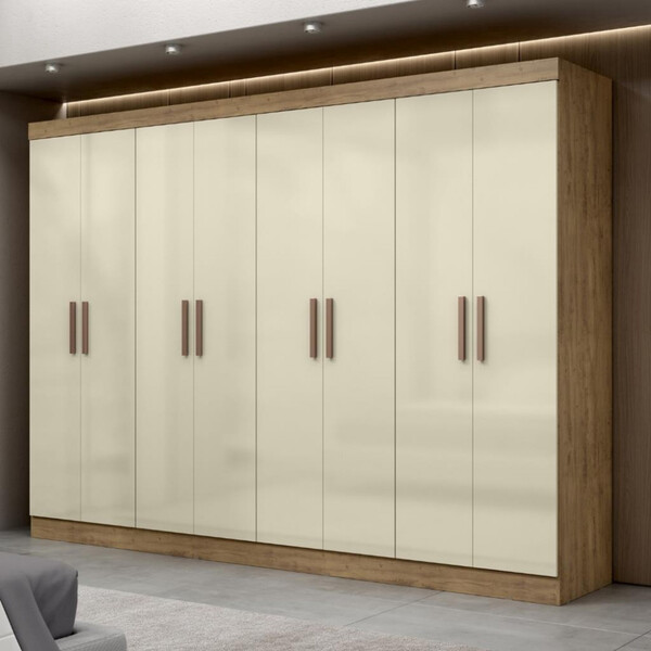 Guarda Roupa Casal 8 Portas 4 Gavetas Mdf Genebra Maxel | Leroy Merlin