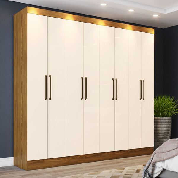 Guarda Roupa Casal 8 Portas 4 Gavetas Paris Casa 812 | Leroy Merlin