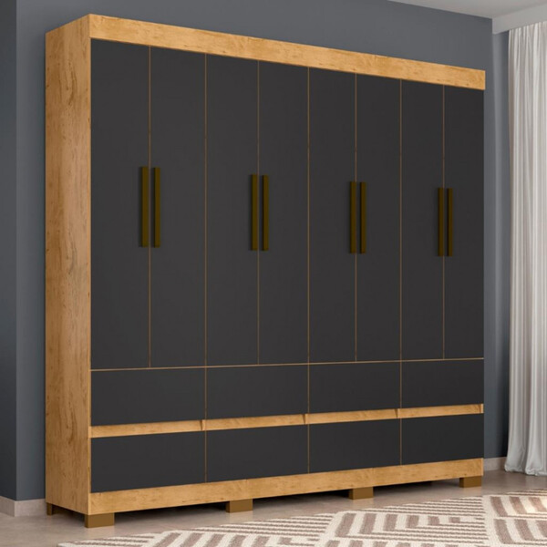 Guarda Roupa Casal 8 Portas 8 Gavetas B24088 Arapalc | Leroy Merlin