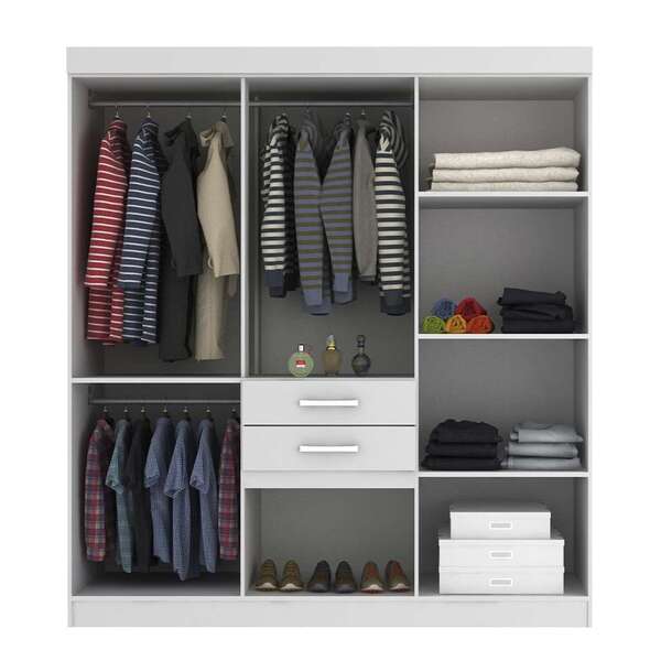 Guarda Roupa Casal Atlanta 7 Pt 2 Gv Branco Leroy Merlin