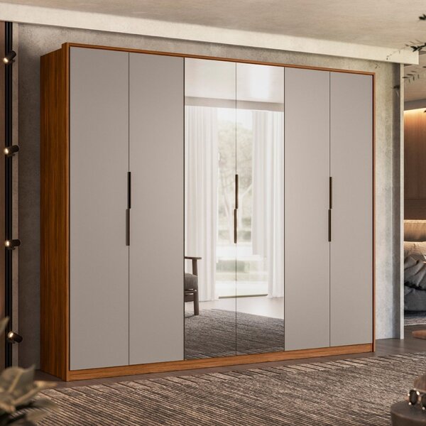Guarda Roupa Casal Atrice 6 Portas Com 2 Portas Em Espelho | Leroy Merlin