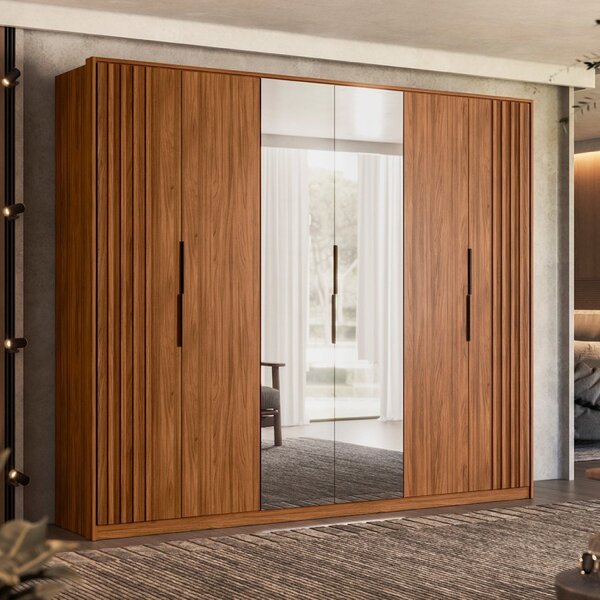 Guarda Roupa Casal Atrice 6 Portas Com 2 Portas Ripado Com 2 Portas Em ...