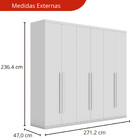 Guarda Roupa Casal Bellagio Com 6 Portas E 6 Gavetas Una Mobília ...