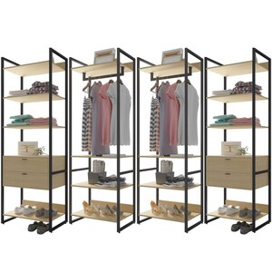 Guarda Roupa Casal Closet 4 Módulos 4 Gavetas Indy F02 Nature ...