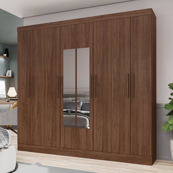 Guarda Roupa Casal Com Espelho 8 Portas 4 Gavetas Remo Plus Espresso ...