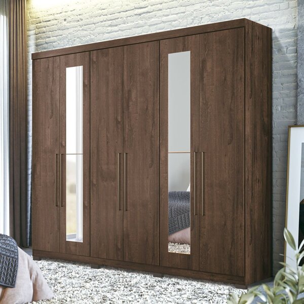 Guarda Roupa Casal Com Espelho E Pés 6 Portas 4 Gavetas Versalhes ...