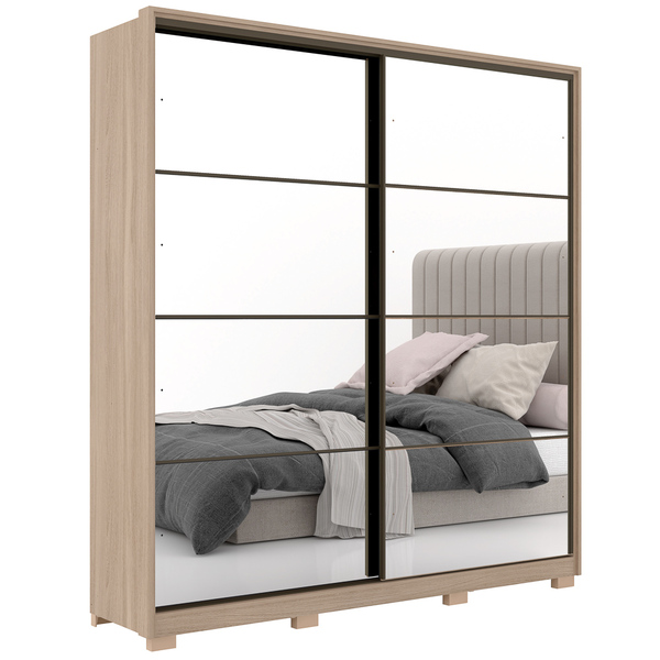 Guarda Roupa Casal Com Pés 2 Portas 2 Com Espelhos 3 Gavetas Belga D02 ...