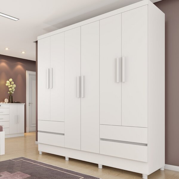 Guarda Roupa Casal Com Pés 6 Portas 4 Gavetas Com 180cm Oregon | Leroy ...