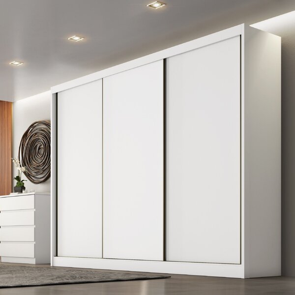 Guarda Roupa Casal Em Mdf 3 Portas 6 Gavetas Montreal Branco | Leroy Merlin
