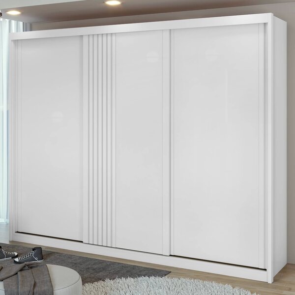Guarda Roupa Casal Em Mdf 3 Portas 6 Gavetas Sublime Móveis Lopas Branco | Leroy Merlin