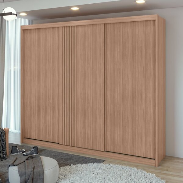 Guarda Roupa Casal Em Mdf 3 Portas 6 Gavetas Sublime Móveis Lopas Carvalho Naturale/off White ...