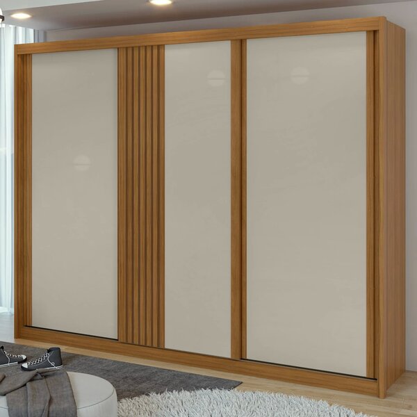 Guarda Roupa Casal Em Mdf 3 Portas 6 Gavetas Sublime Móveis Lopas Rovere Naturale/off White ...