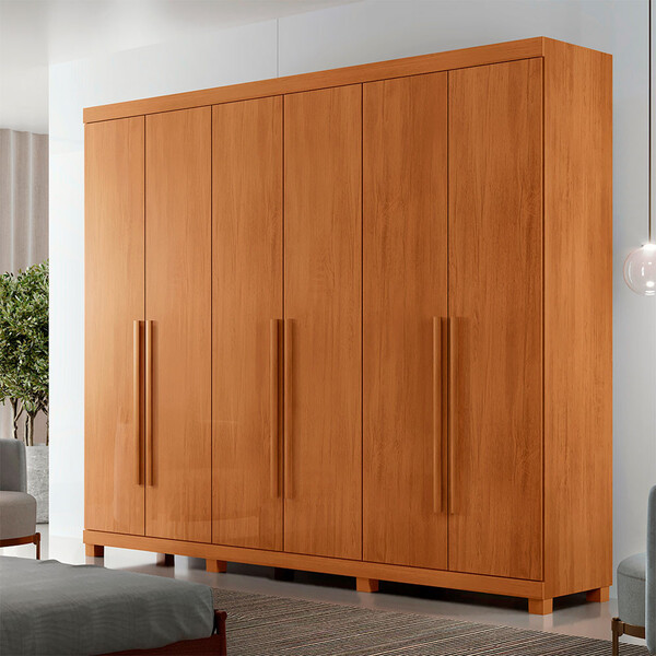 Guarda Roupa Casal Encanto Mdf 6 Portas E 4 Gavetas Com Pés Moderna ...