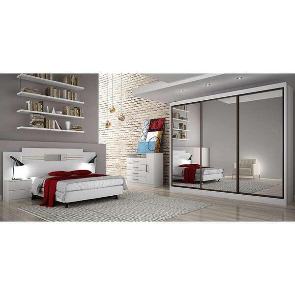 Guarda Roupa Casal Espelhado 3 Portas Deslizantes E 6 Gavetas Com ...