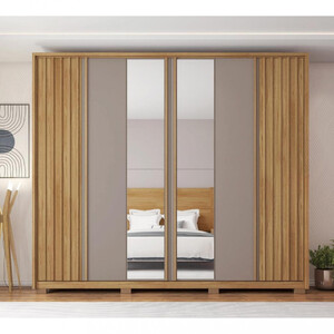 Guarda Roupa Casal Espelho 6 Portas 6 Gavetas Apollo Caemmun | Black ...