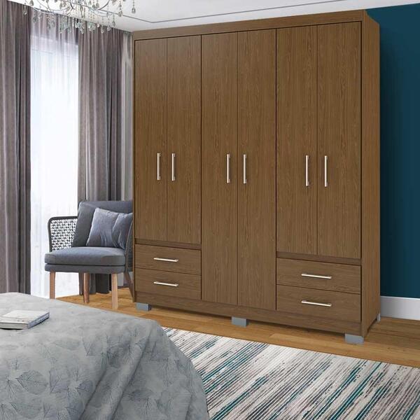 Guarda Roupa Casal Grande Chocolate Wood Primacy Batrol | Leroy Merlin