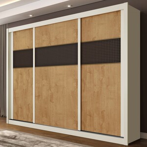 Guarda-roupa Casal Istambul 3 Portas 6 Gavetas 100% Mdf Amendoa/off ...