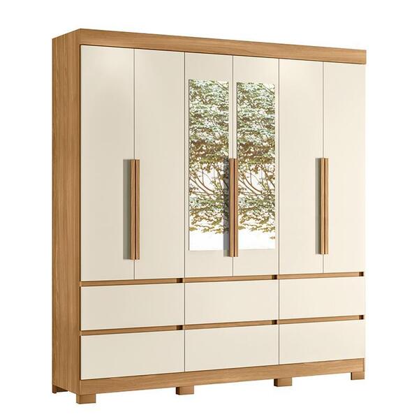 Guarda Roupa Casal Milano 6 Portas E 6 Gavetas Com Espelho - Móveis ...