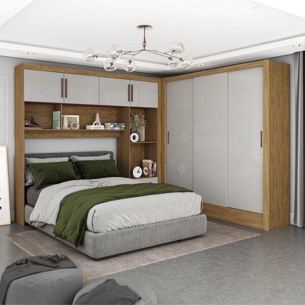 Guarda-roupa Casal Modulado 4 Portas Santiago 3 Portas 5 Gavetas Off ...