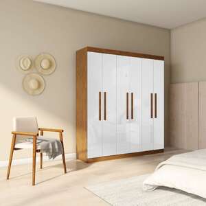 Guarda-roupa Casal Mônica 6 Pt Imbuia E Off White | Leroy Merlin