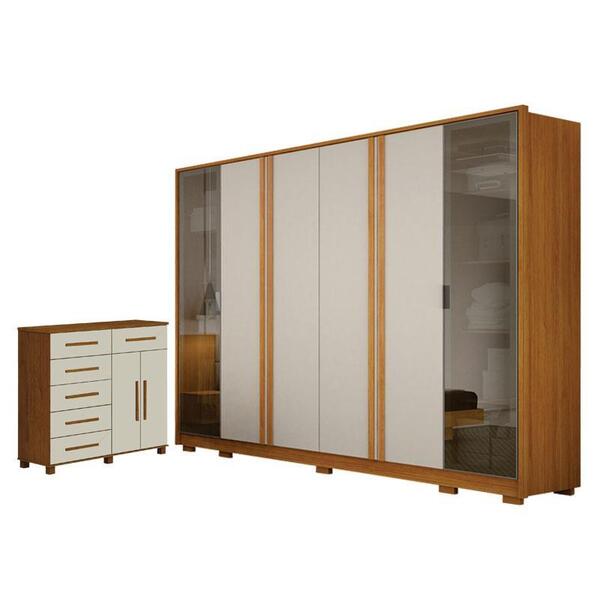 Guarda Roupa Casal Prime 6 Portas Com Cômoda São Paulo 6 Gavetas 2 ...