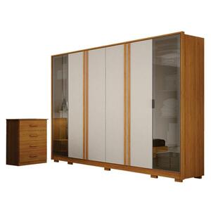 Guarda Roupa Casal Prime 6 Portas Off White Com Cômoda Rubi 4 Gavetas ...