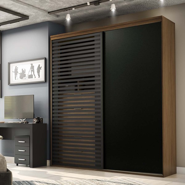 Guarda Roupa Casal Ripado 2 Portas Mdf 2,07m Autes Belmax | Leroy Merlin