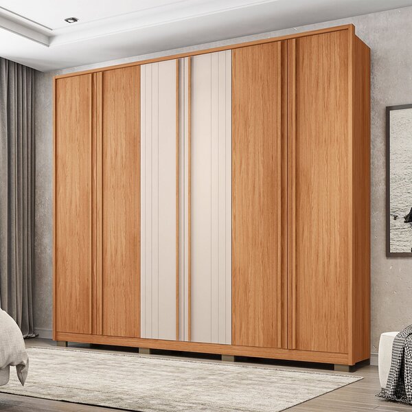 Guarda-roupa Casal Ripado 6 Portas 4 Gavetas E Pés Suburban Espresso ...