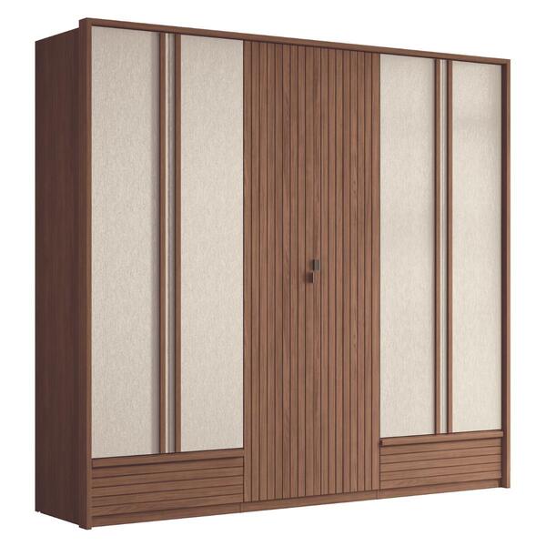 Guarda Roupa Casal Ripado 6 Portas Porto Jatobá Areia | Leroy Merlin