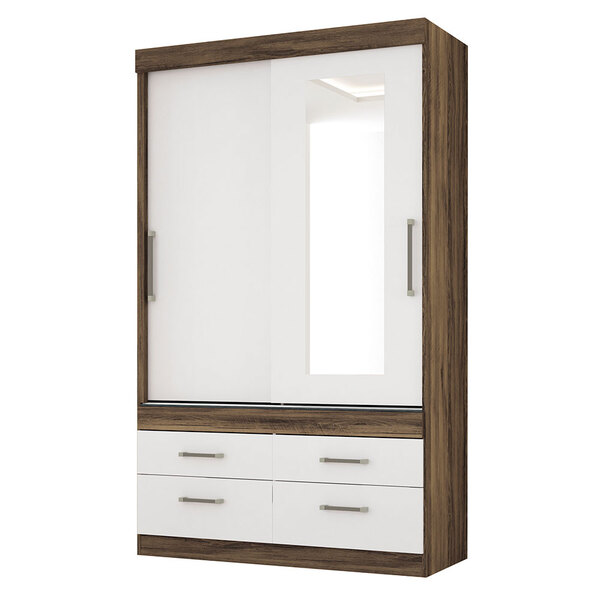 Guarda Roupa Click Star 2 Portas Com Espelho Demolição/branco | Leroy ...