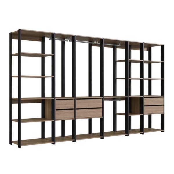 Guarda-roupa Closet Easy 6 Peças Com 6 Gavetas Preto/montana | Leroy Merlin