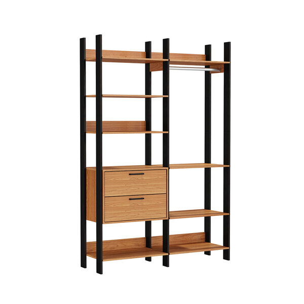Guarda Roupa Closet Modulado 02 Torres Gaveteiro E Cabideiro Freijó Com ...