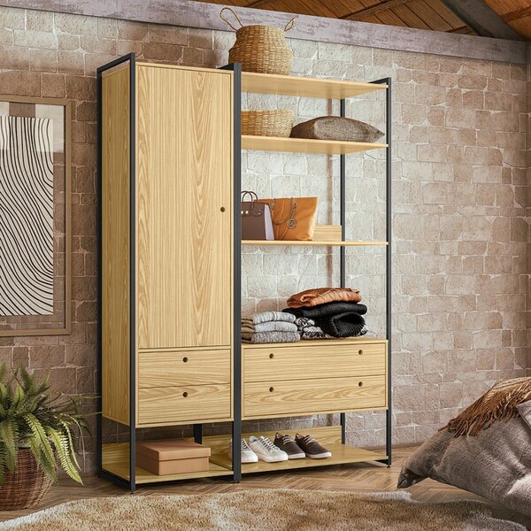 Guarda Roupa Closet Modulado Industrial 4 Gavetas Olivar Pinus | Leroy ...