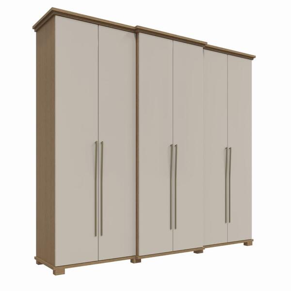 Guarda Roupa Com 6 Portas São Paulo Mdf Móveis Rimo Marrom Off White ...