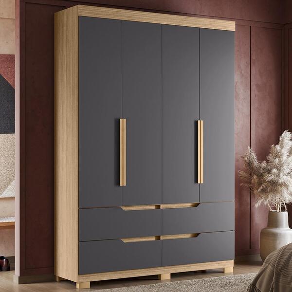 Guarda Roupa Doble Quarto Com 4 Portas E 4 Gavetas | Leroy Merlin