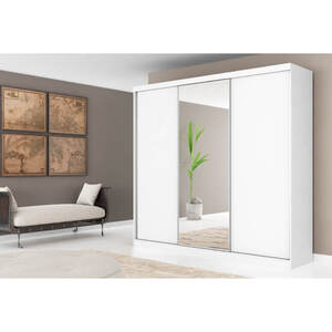 Guarda Roupa Dubai 3 Portas Com Espelho - Branco | Leroy Merlin