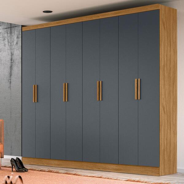 Guarda Roupa Grande 8 Portas 4 Gavetas 236m Freijó Cinza Svend Shop Jm ...