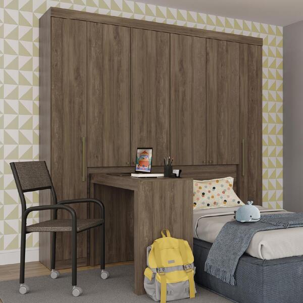 Guarda Roupa Infantil 6 Portas Com Escrivaninha Vega Legno Com ...
