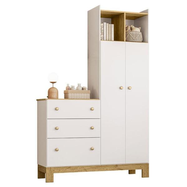 Guarda Roupa Infantil Com Cômoda Q Encanto Slim 4970 Branco Acetinado ...