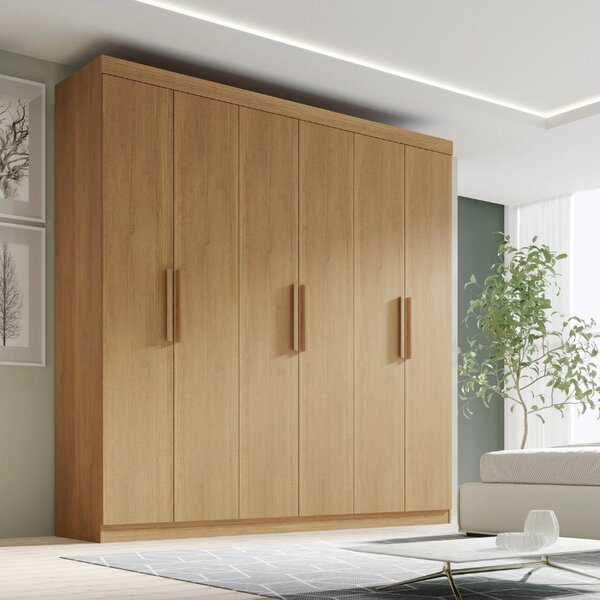 Guarda-roupa Mdf Fenix 06 Portas De Bater 06 Gavetas Marrom/cinamomo ...