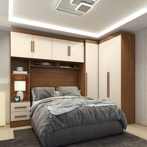 Guarda-roupa Modulado 3 Peças 3 Portas 3 Gavetas Com Maleiro Smart Plus ...
