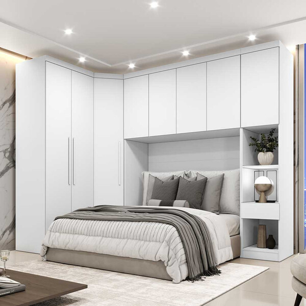 Guarda Roupa Modulado Casal Safira 008 Em Mdf Com 8 Portas E 4 Gavetas ...