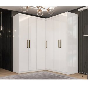 Guarda Roupa Modulado De Canto 3 Peças Sauá Yescasa Branco | Leroy Merlin